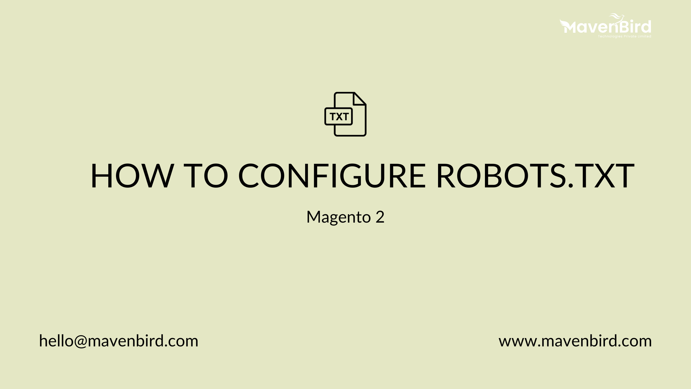 How to Configure Robots.txt in Magento 2 - Mavenbird