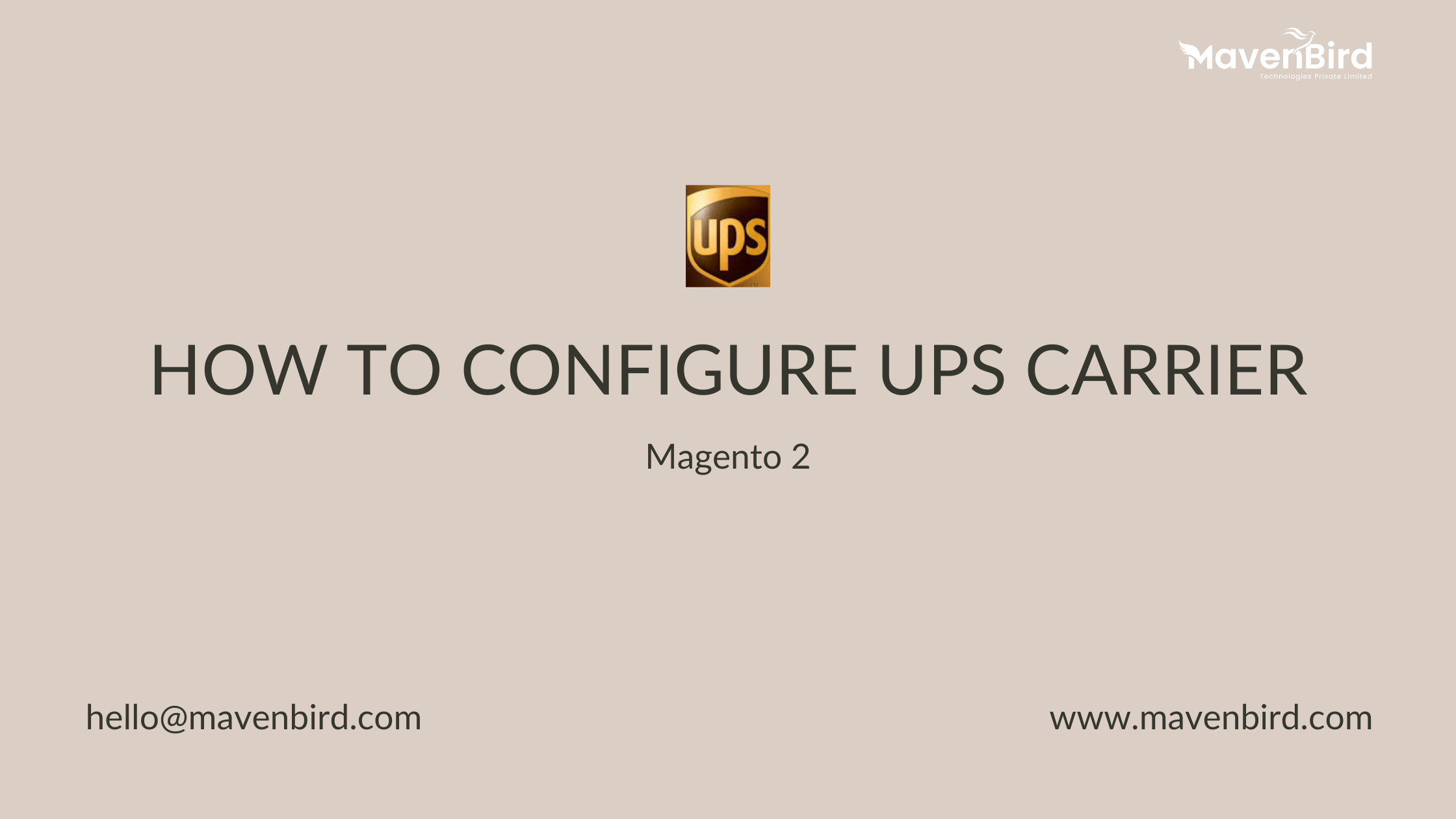 How to Configure UPS Carrier in Magento 2 - Mavenbird