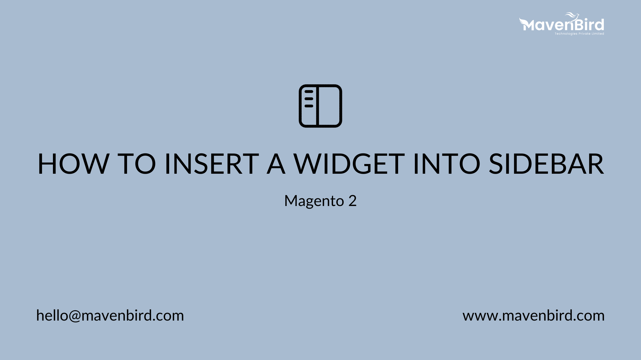 How to Insert a Widget into Sidebar in Magento 2 - Mavenbird